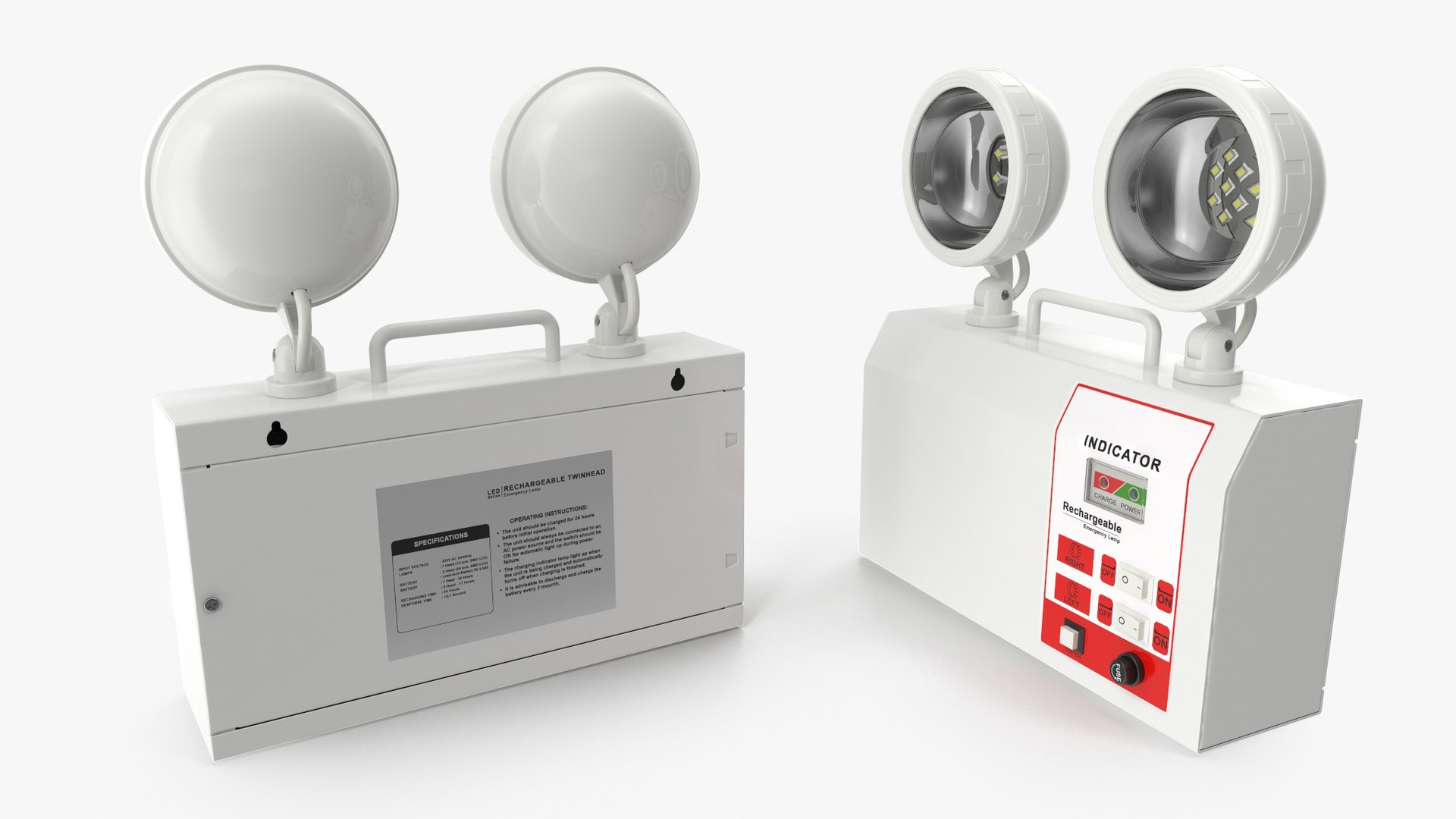 Rechargeable Twin LED Emergency Lamp 3D Model 3D model - TurboSquid 1758024