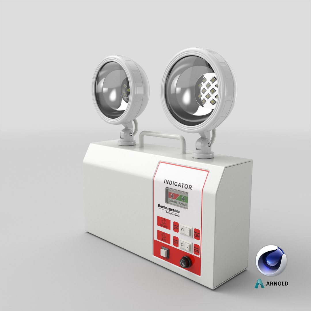 Rechargeable Twin LED Emergency Lamp 3D Model 3D Model - TurboSquid 1758024