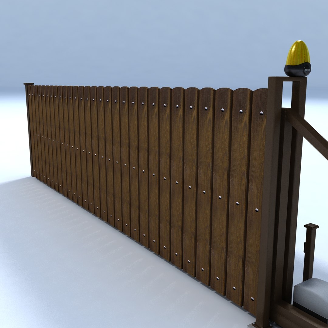 Sliding Gate Wood Plank 3d Max
