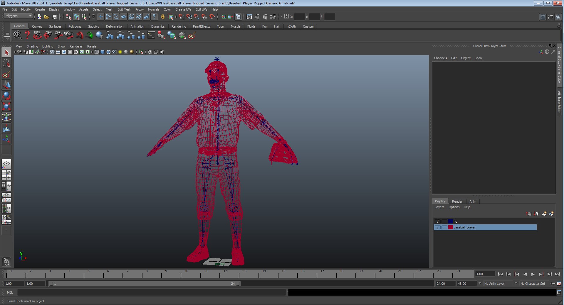 Baseball player rigged generic 3D - TurboSquid 1159992