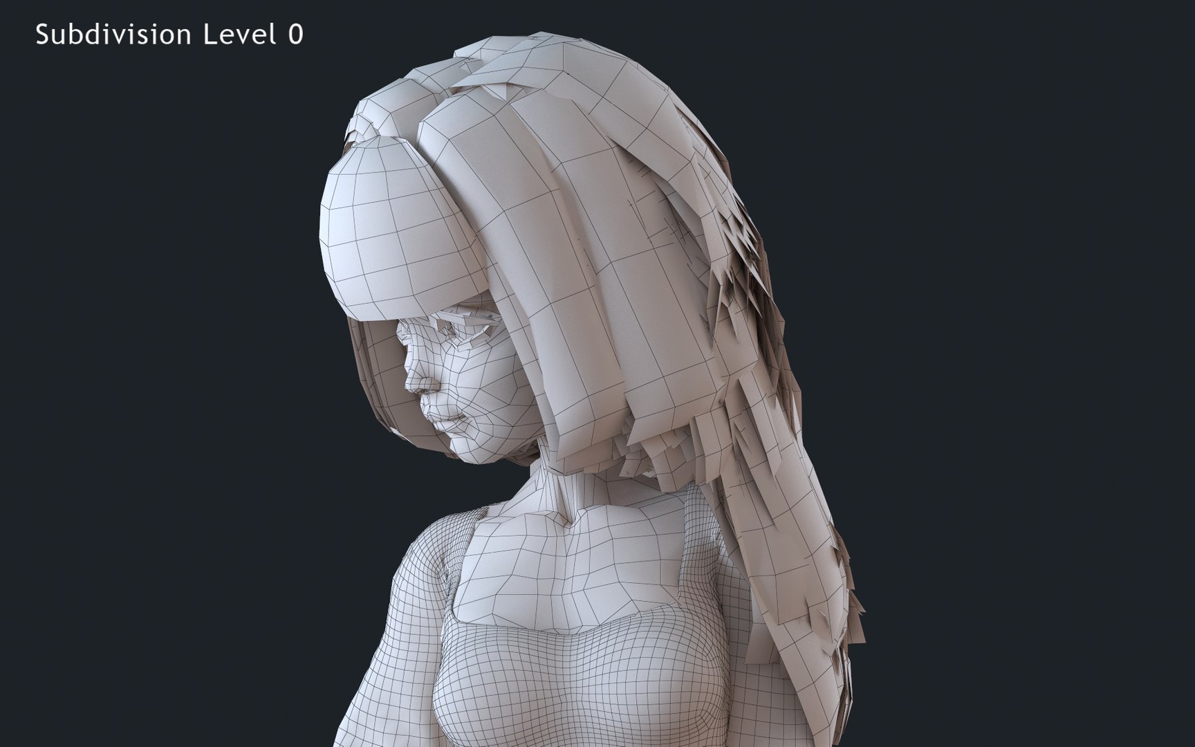 Cartoon Girl Blonde Casual Standing White 3D Model - TurboSquid 2271199