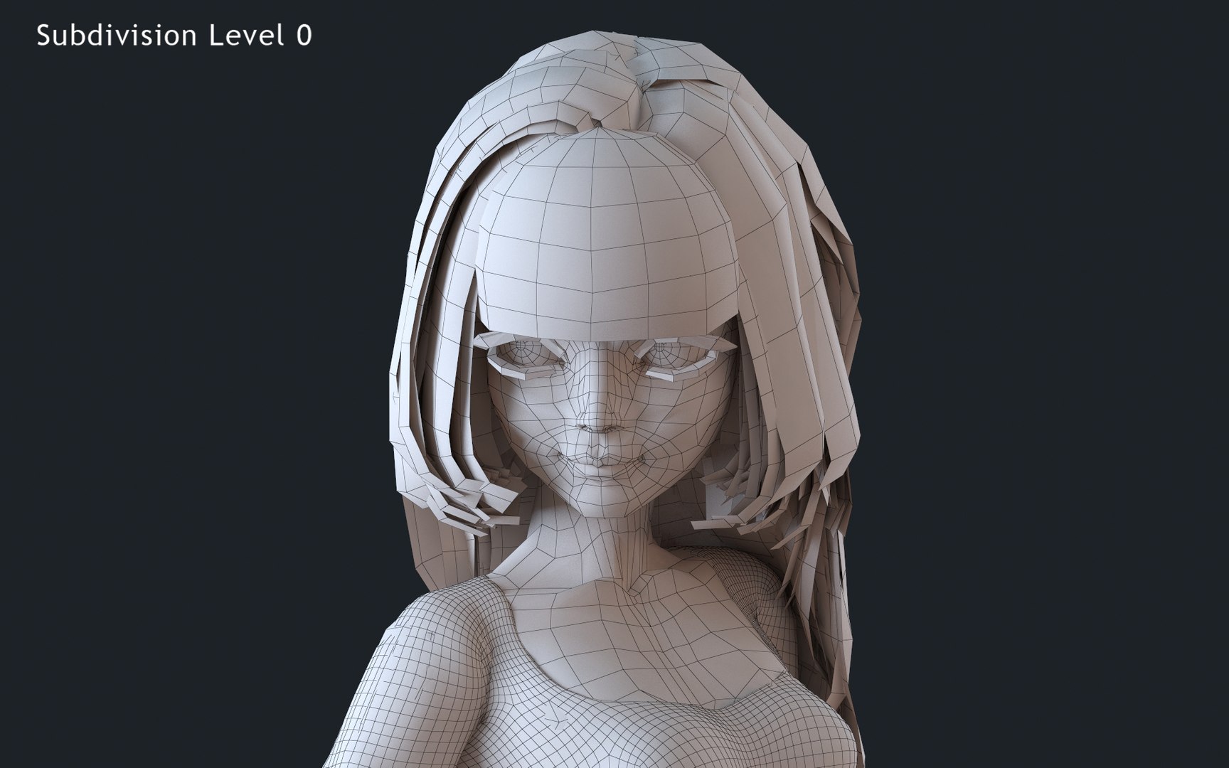 Cartoon Girl Blonde Casual Standing White 3D Model - TurboSquid 2271199