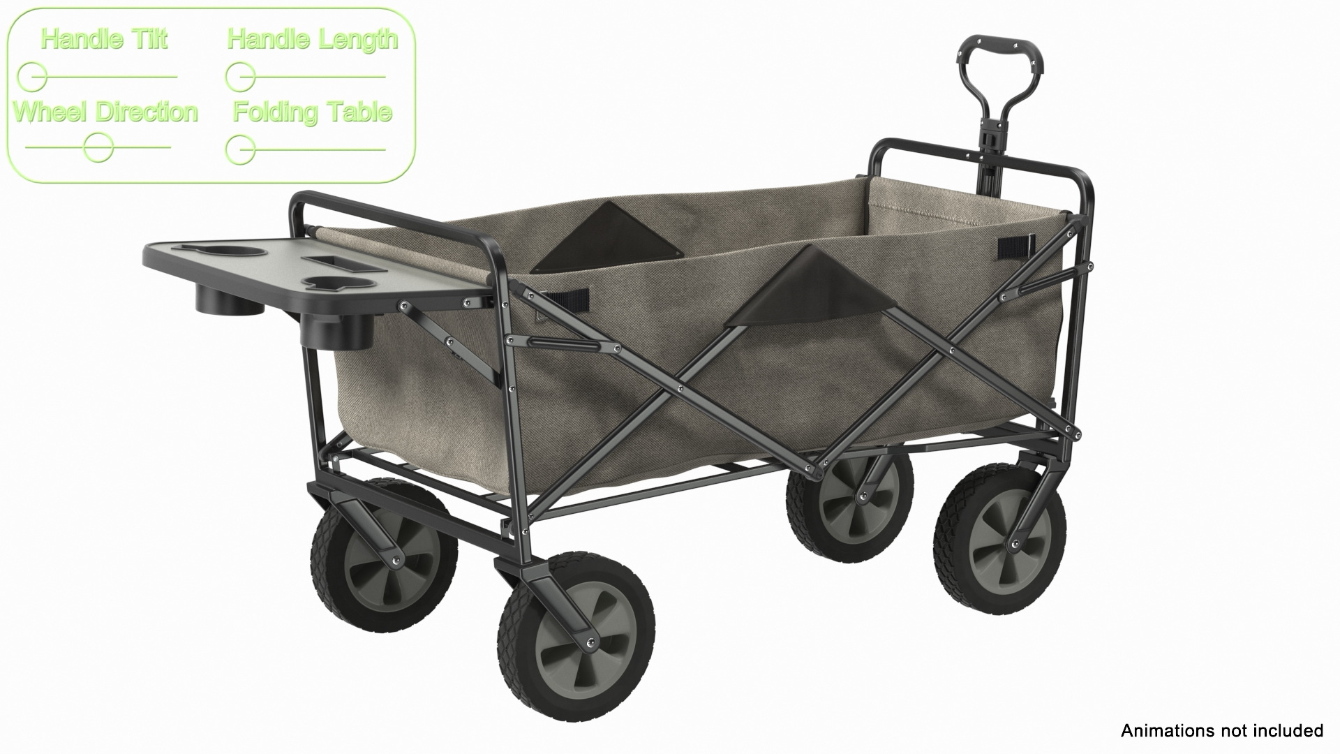 Grey Collapsible Wagon Rigged Model - TurboSquid 2031820