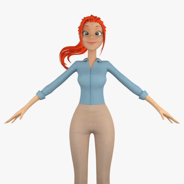 cartoon business woman 3d model