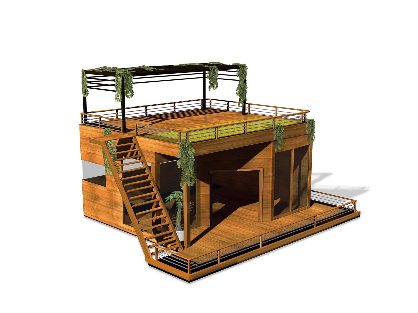 3D Floating Boat Modern House - TurboSquid 1513477