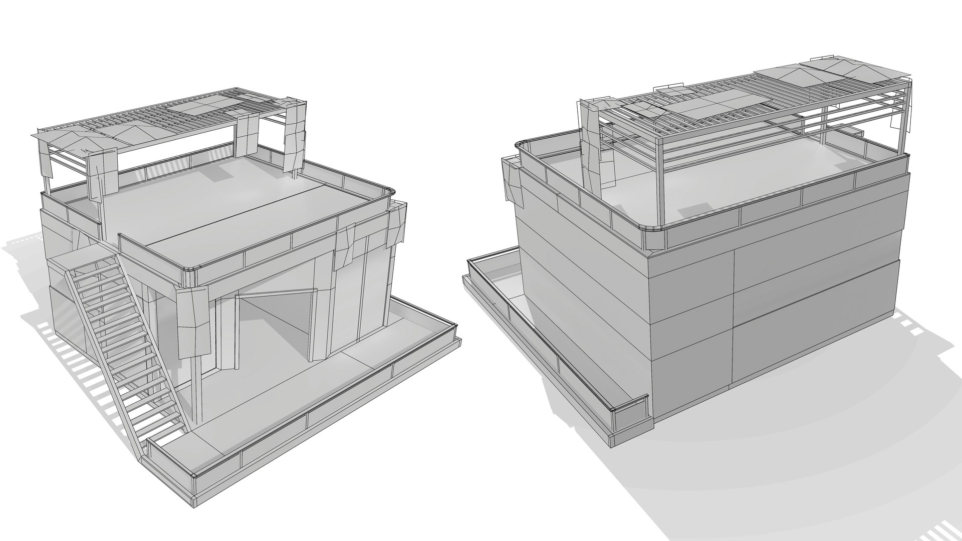 3D Floating Boat Modern House - TurboSquid 1513477