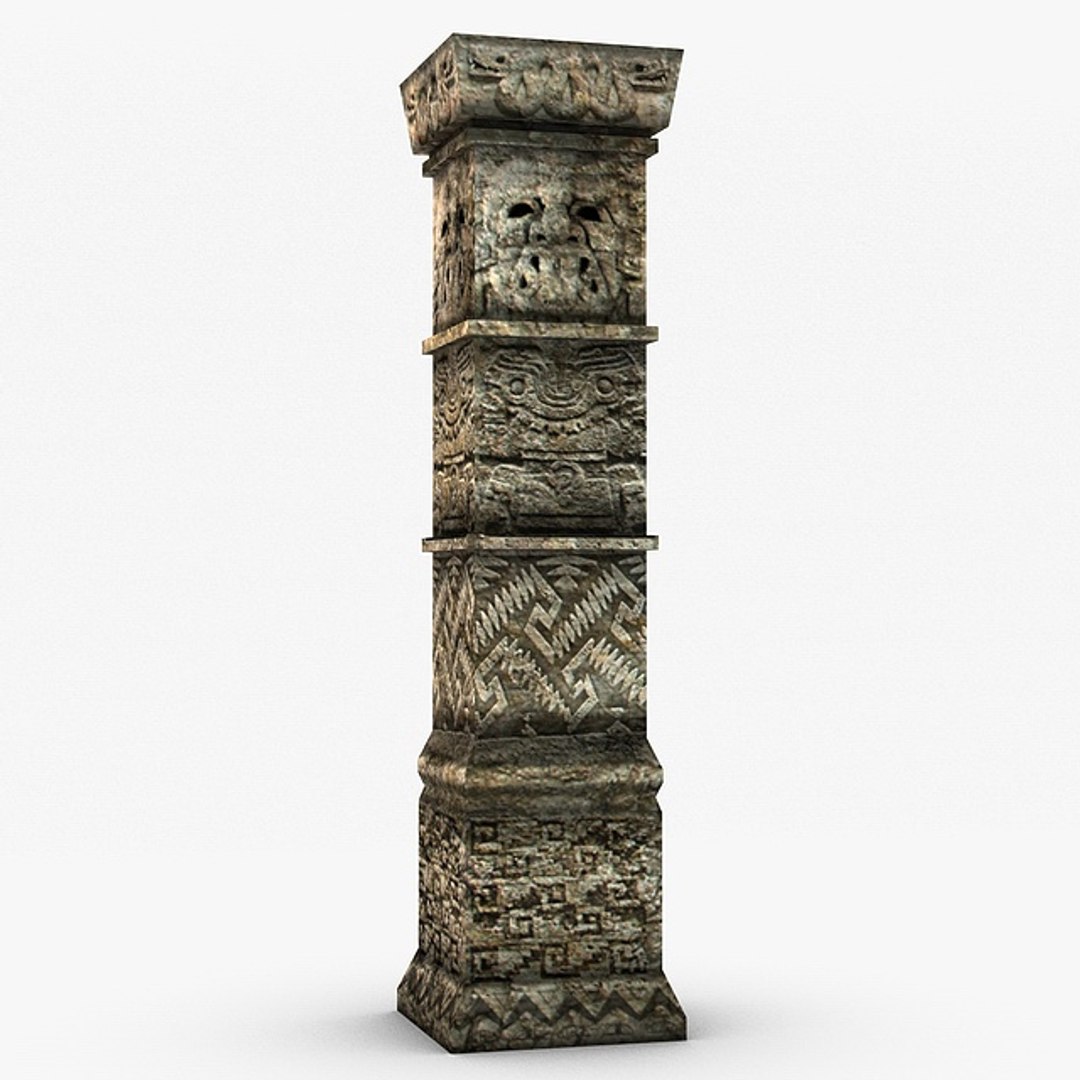 3d model ancient stone column