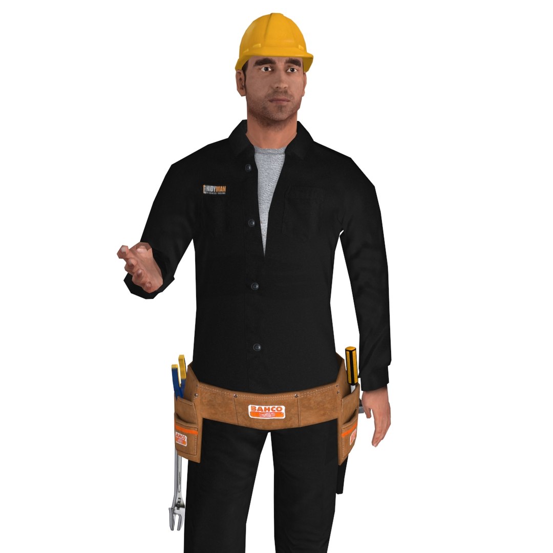 3d rigged worker man
