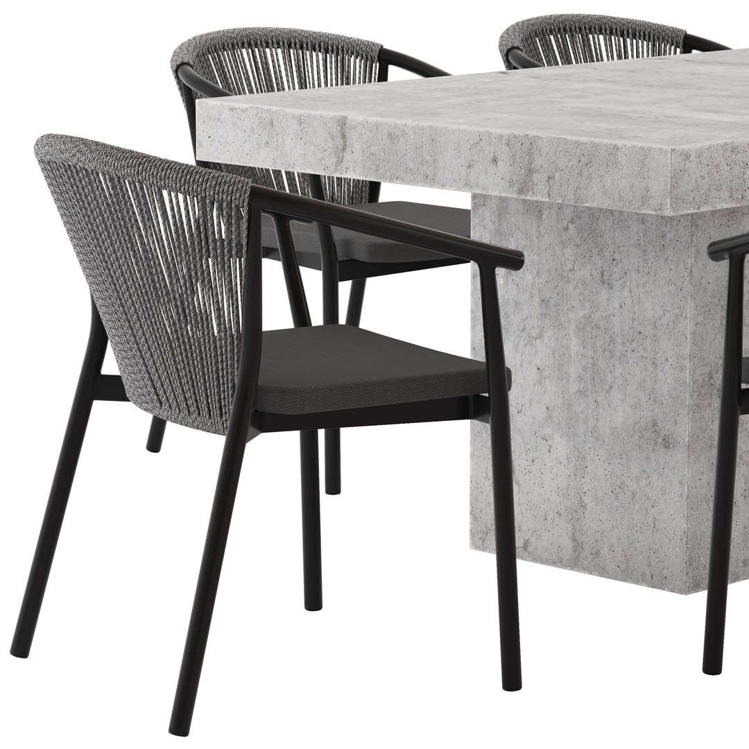 3D Coco Republic Marco Chair and Abbott Table - TurboSquid 2166672