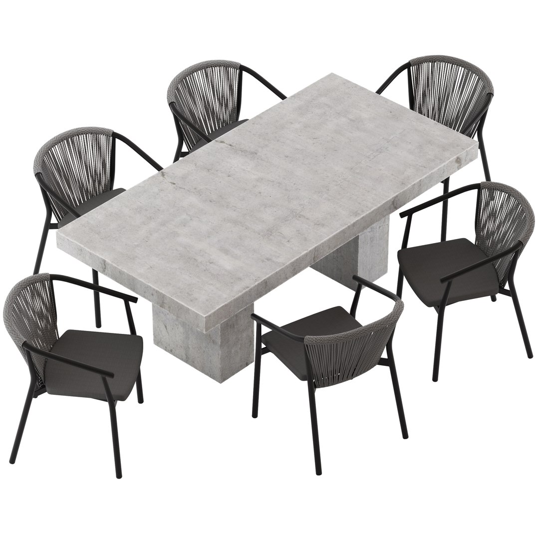 3D Coco Republic Marco Chair and Abbott Table - TurboSquid 2166672