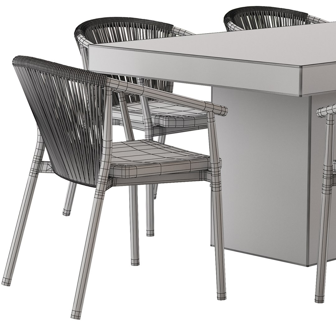 3D Coco Republic Marco Chair and Abbott Table - TurboSquid 2166672