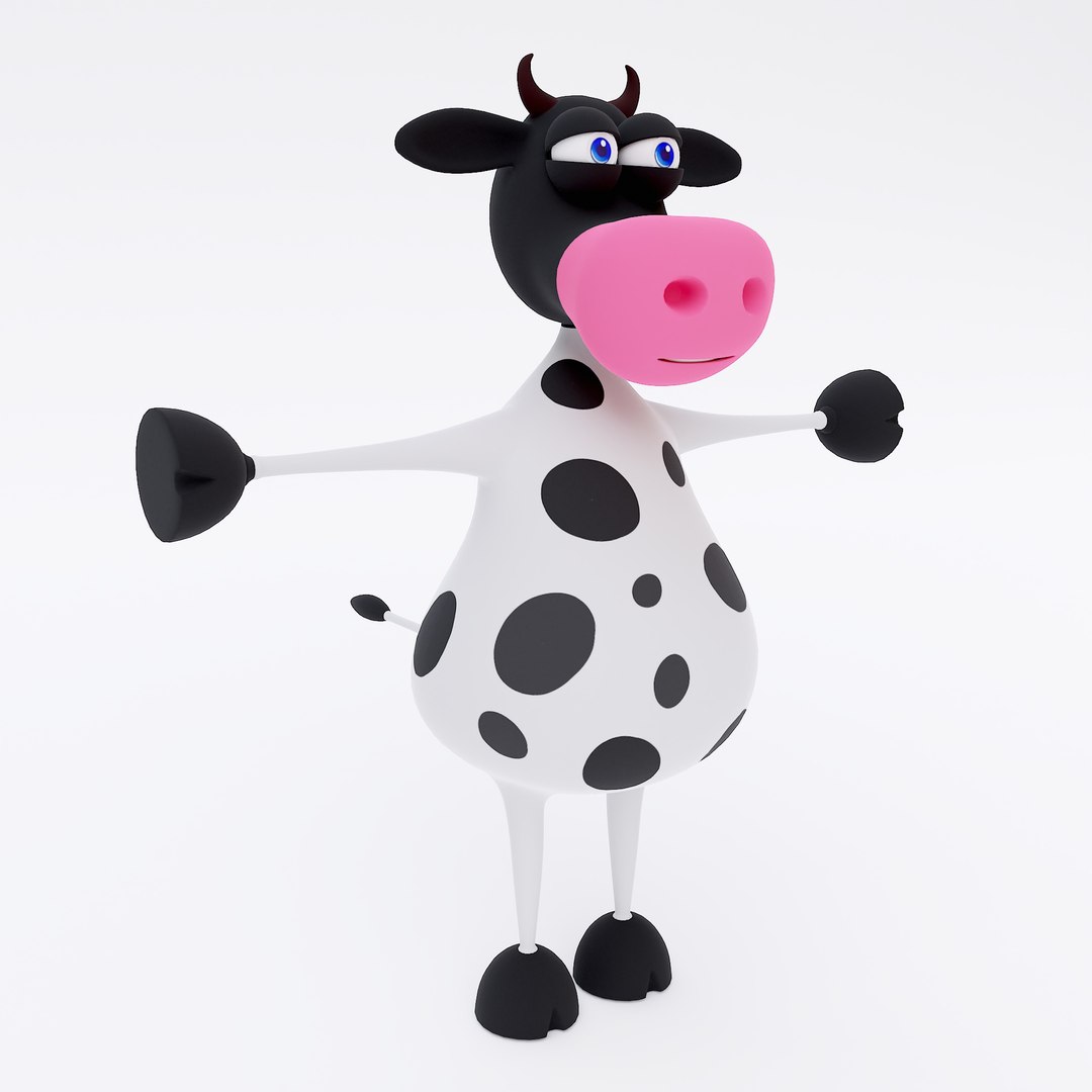 Cow Cartoon Animal Character 3d Model Model - TurboSquid 1996769
