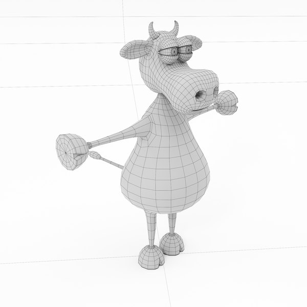 Cow cartoon animal character 3d model model - TurboSquid 1996769