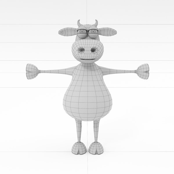Cow cartoon animal character 3d model model - TurboSquid 1996769