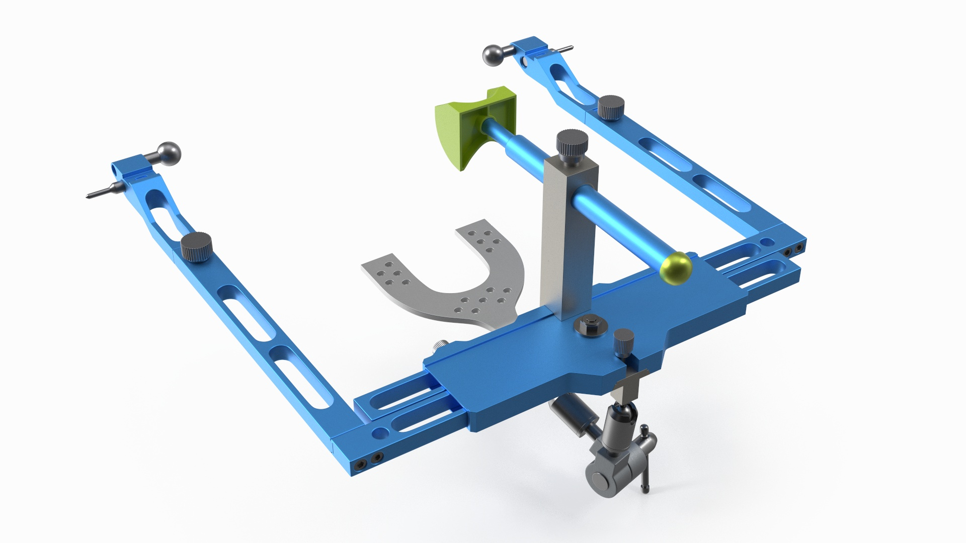 3D Adjustable Facebow Frame Blue Model - TurboSquid 2437542
