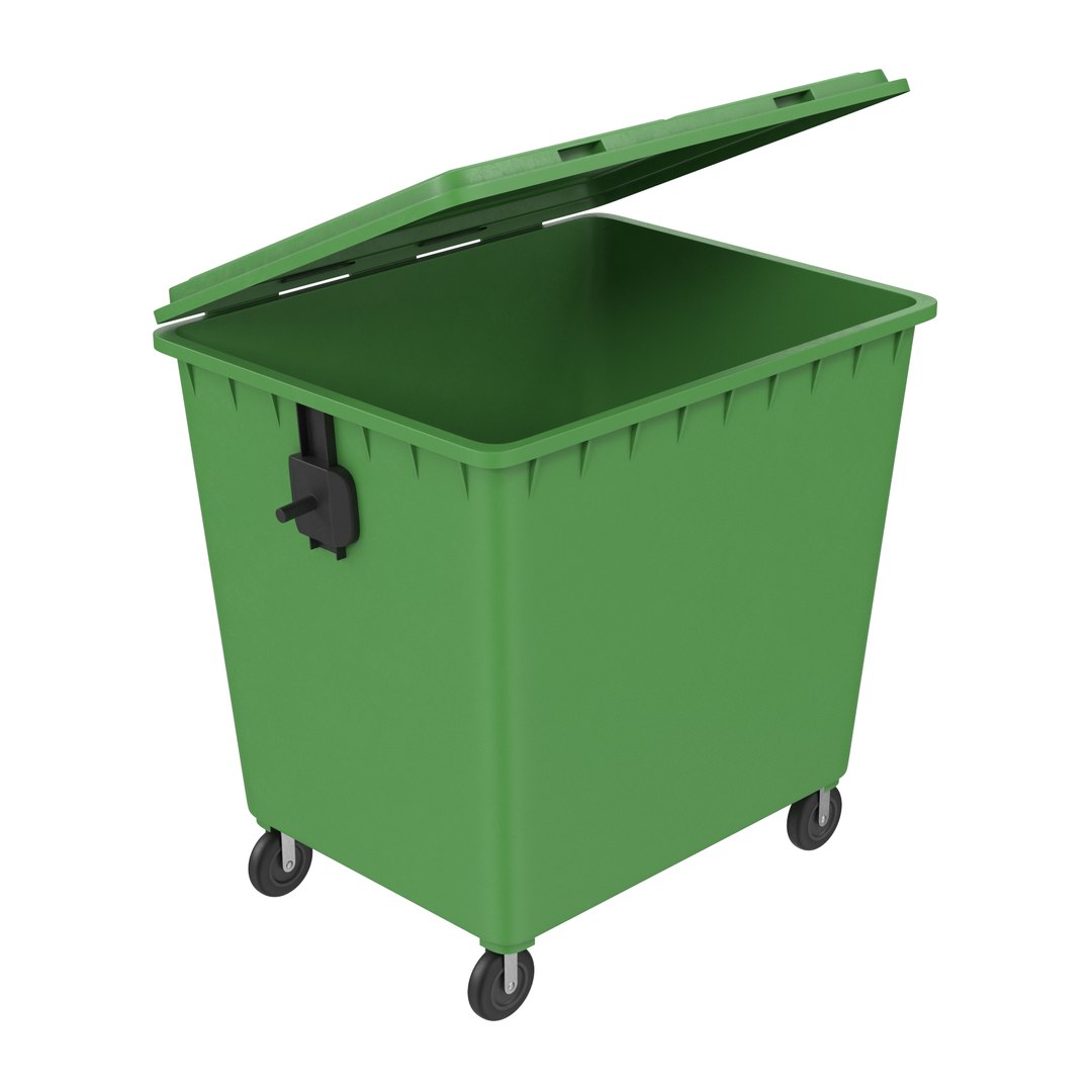 3D Wheeled Trash Bin Model - TurboSquid 2420156