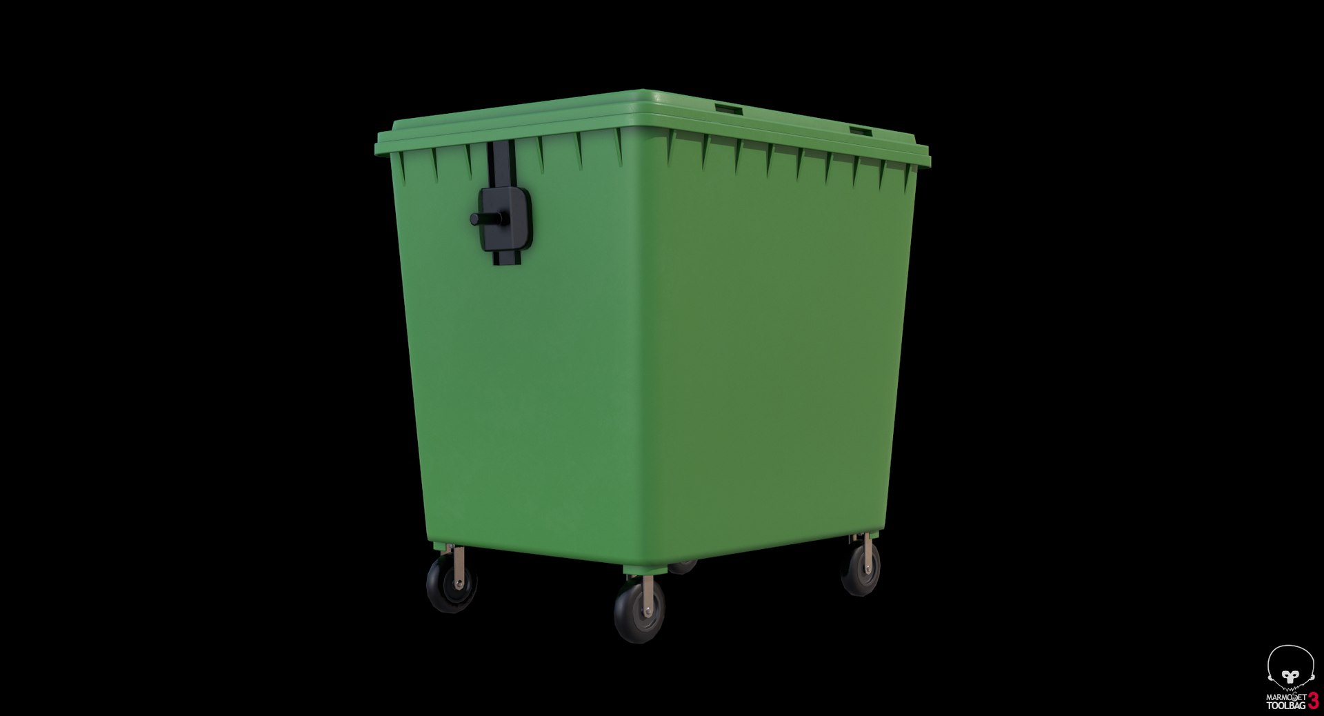 3D Wheeled Trash Bin Model - TurboSquid 2420156