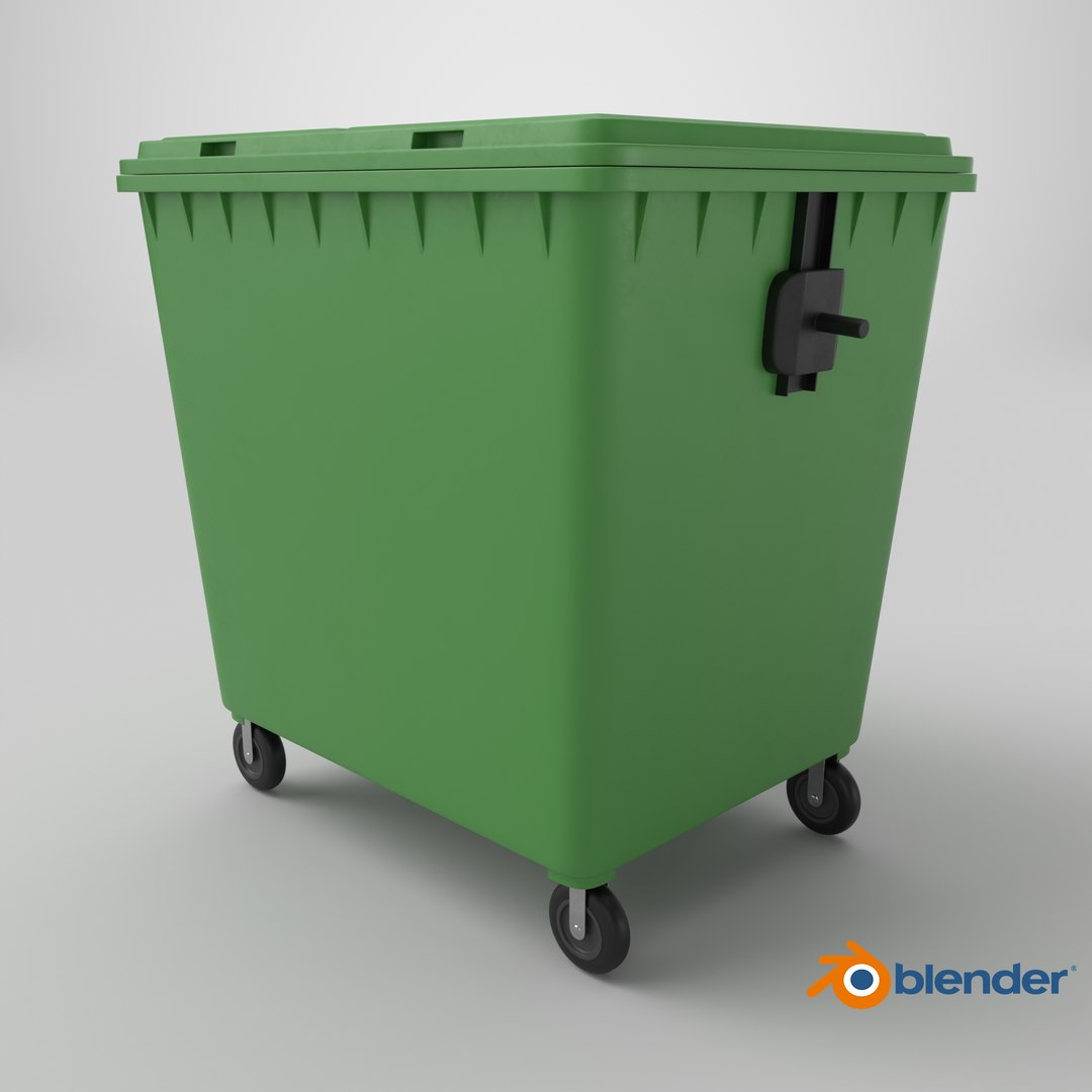 3D Wheeled Trash Bin Model - TurboSquid 2420156
