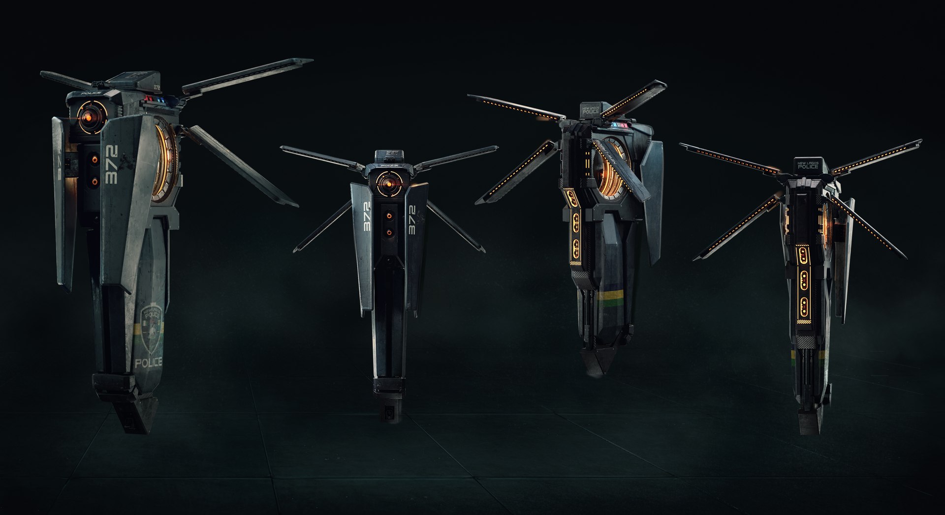 Surveillance Drone VFX Asset Model - TurboSquid 2063960