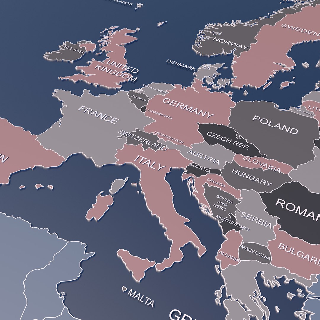 Europe Borders Names Model - TurboSquid 1461040