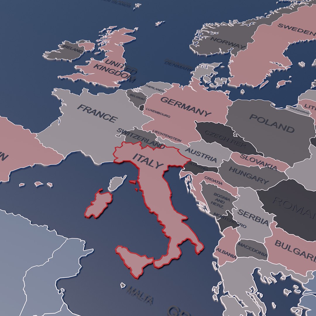 Europe Borders Names Model - TurboSquid 1461040