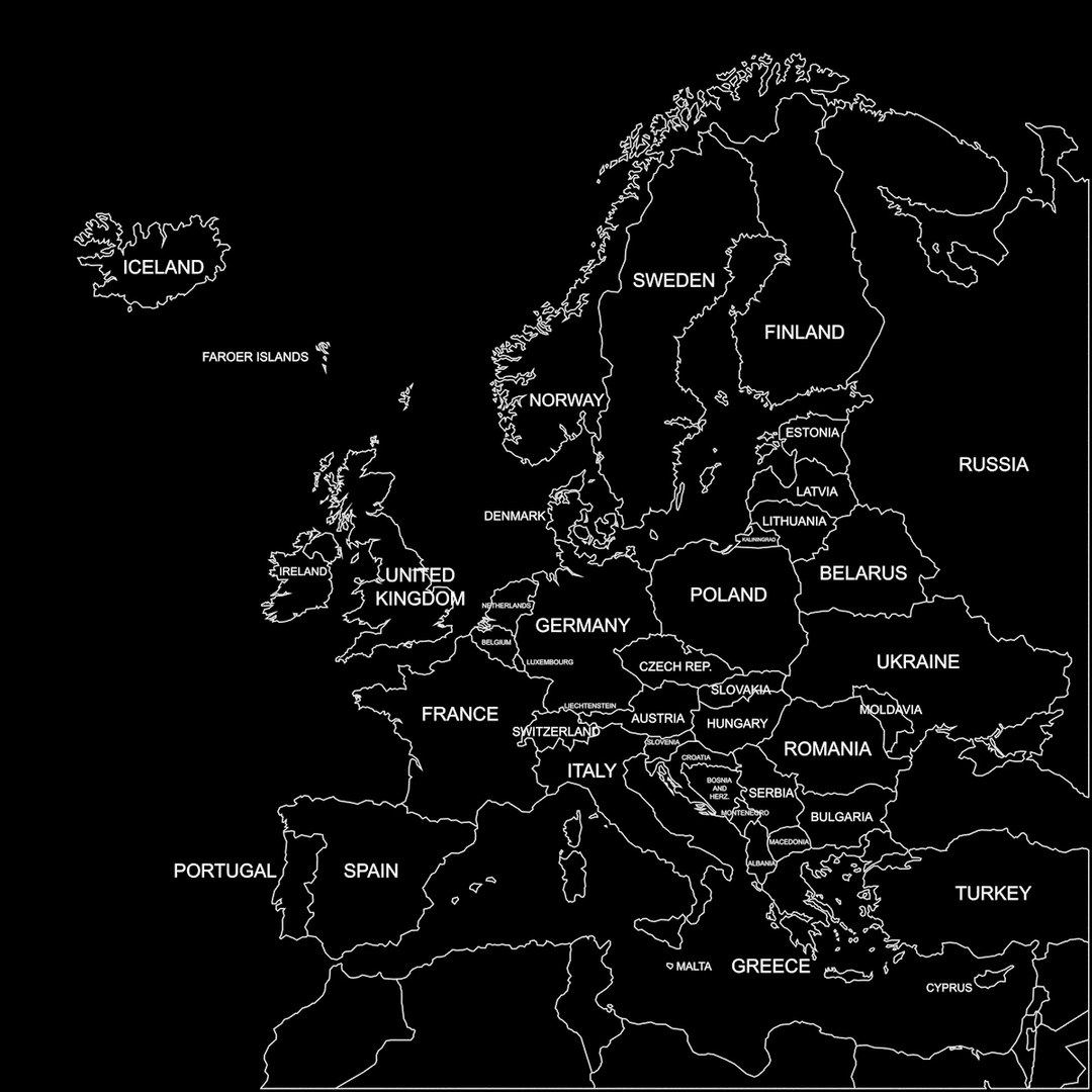 Europe Borders Names Model - TurboSquid 1461040