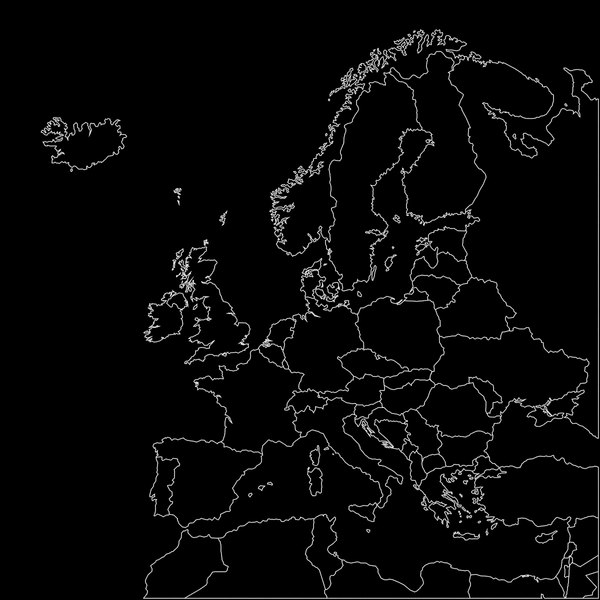 Europe borders names model - TurboSquid 1461040