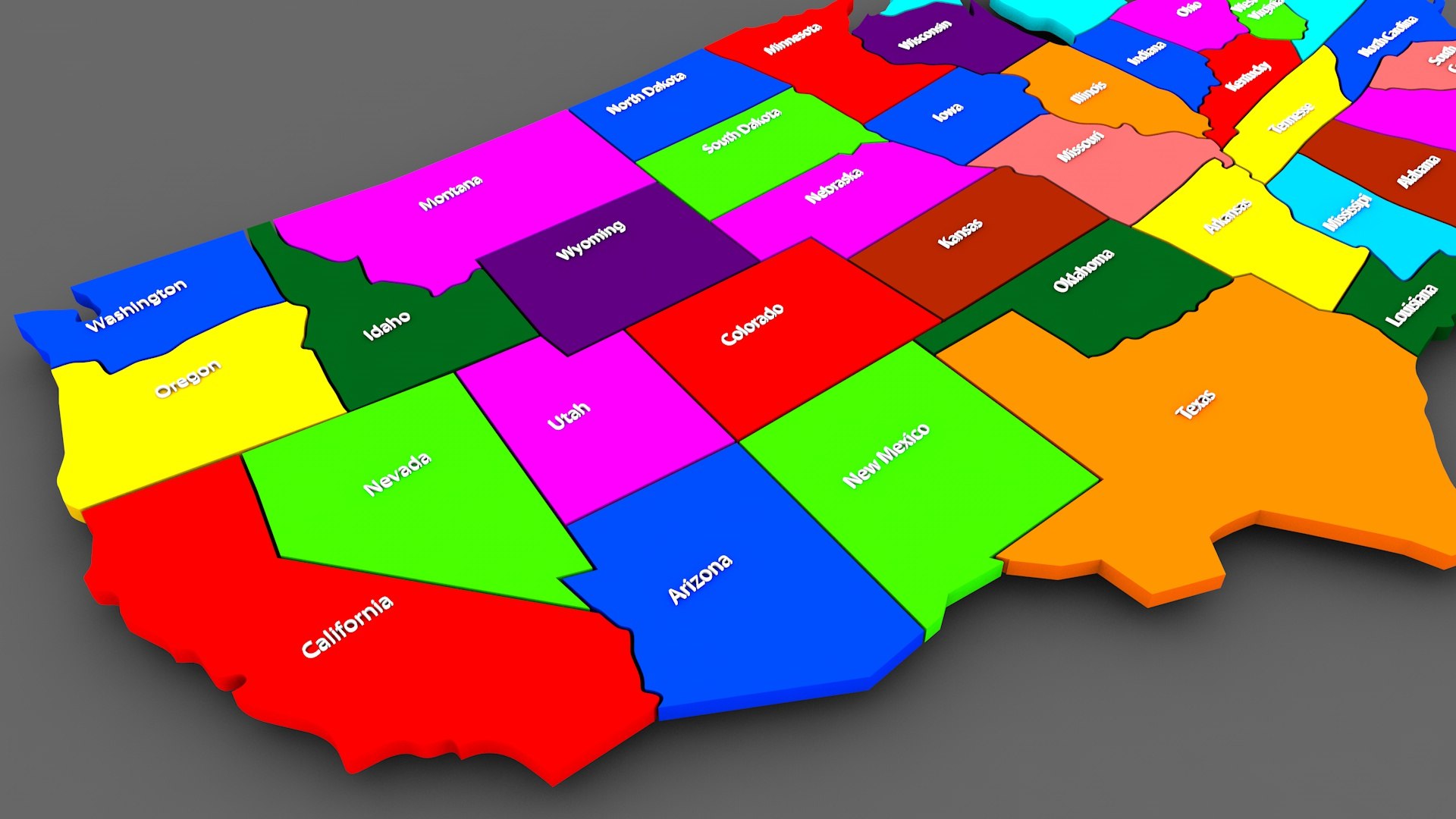 3D United States Political Map - TurboSquid 2073798