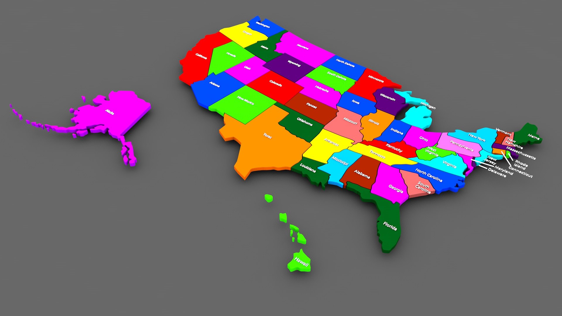 3D United States Political Map - TurboSquid 2073798
