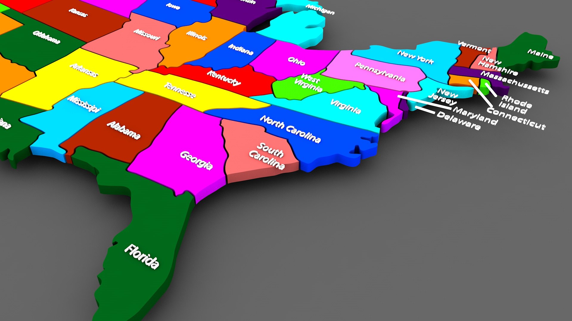 3D United States Political Map - TurboSquid 2073798