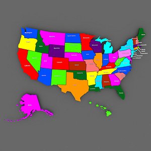 United States Map 3D Models for Download | TurboSquid