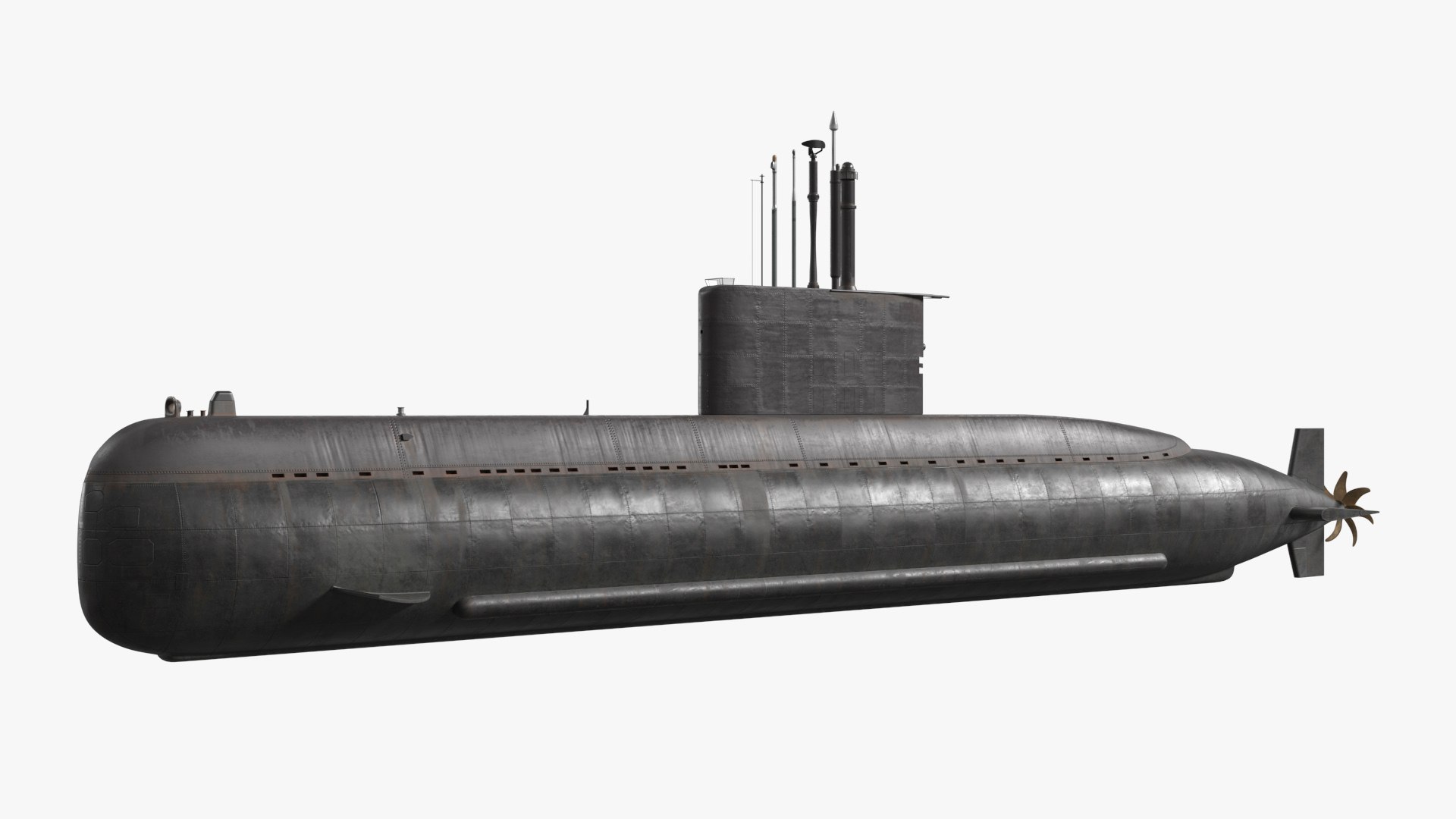 Militärisches U-Boot der Jang-Bogo-Klasse, getakelt 3D-Modell ...