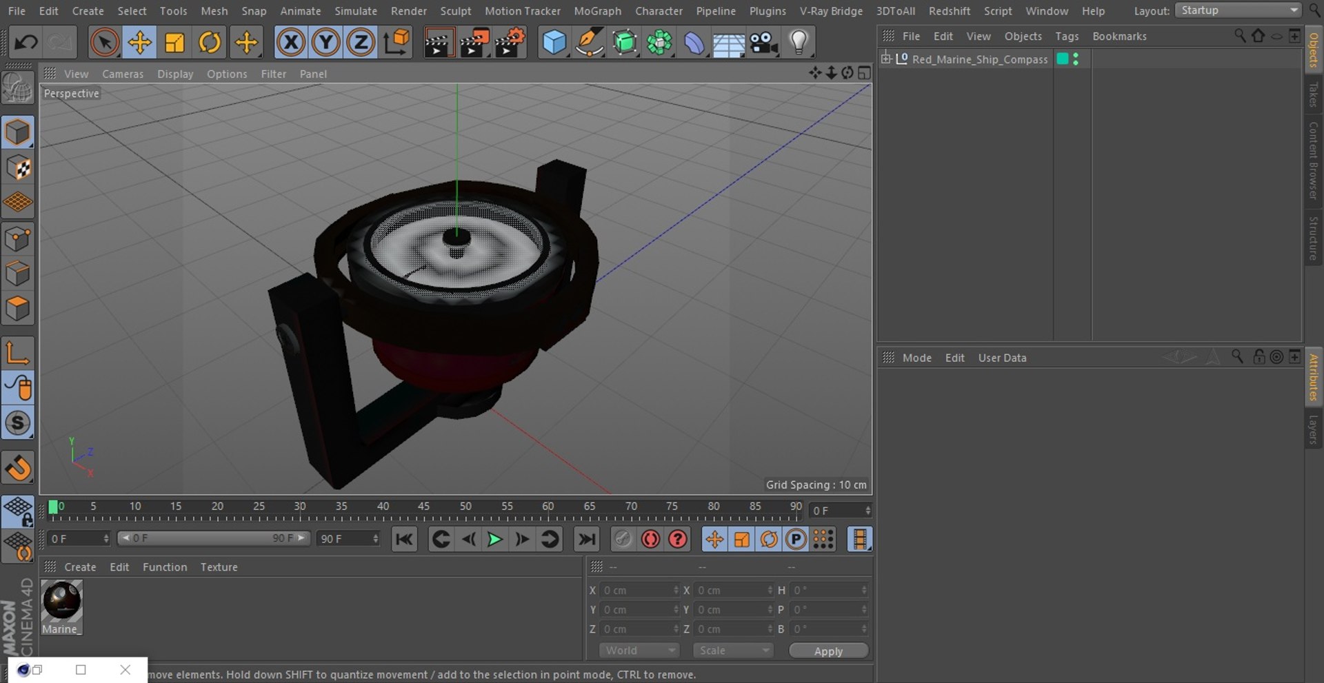 3D Red Marine Ship Compass - TurboSquid 1993741