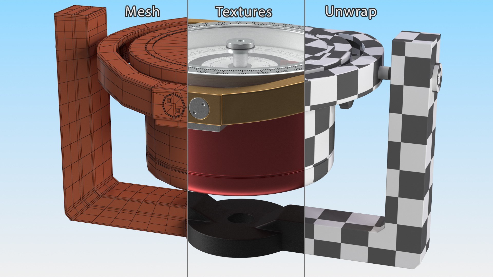 3D Red Marine Ship Compass - TurboSquid 1993741