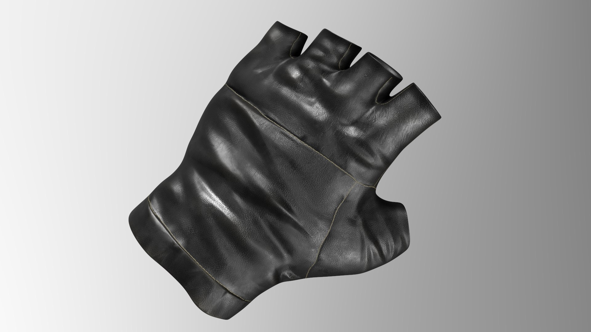 Black Leather Fingerless Glove 3D Model - TurboSquid 1987501
