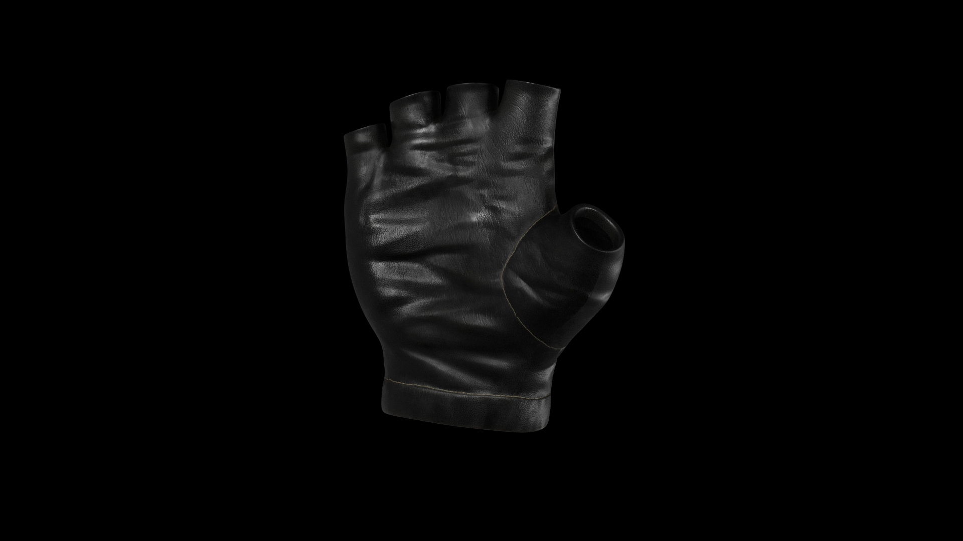 Black Leather Fingerless Glove 3D Model - TurboSquid 1987501