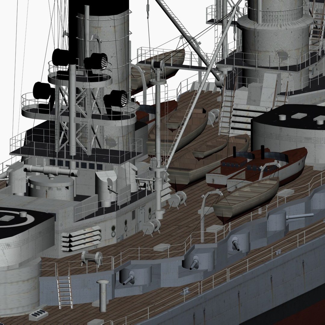 3d Dreadnought Battleship Kaiser Class Model