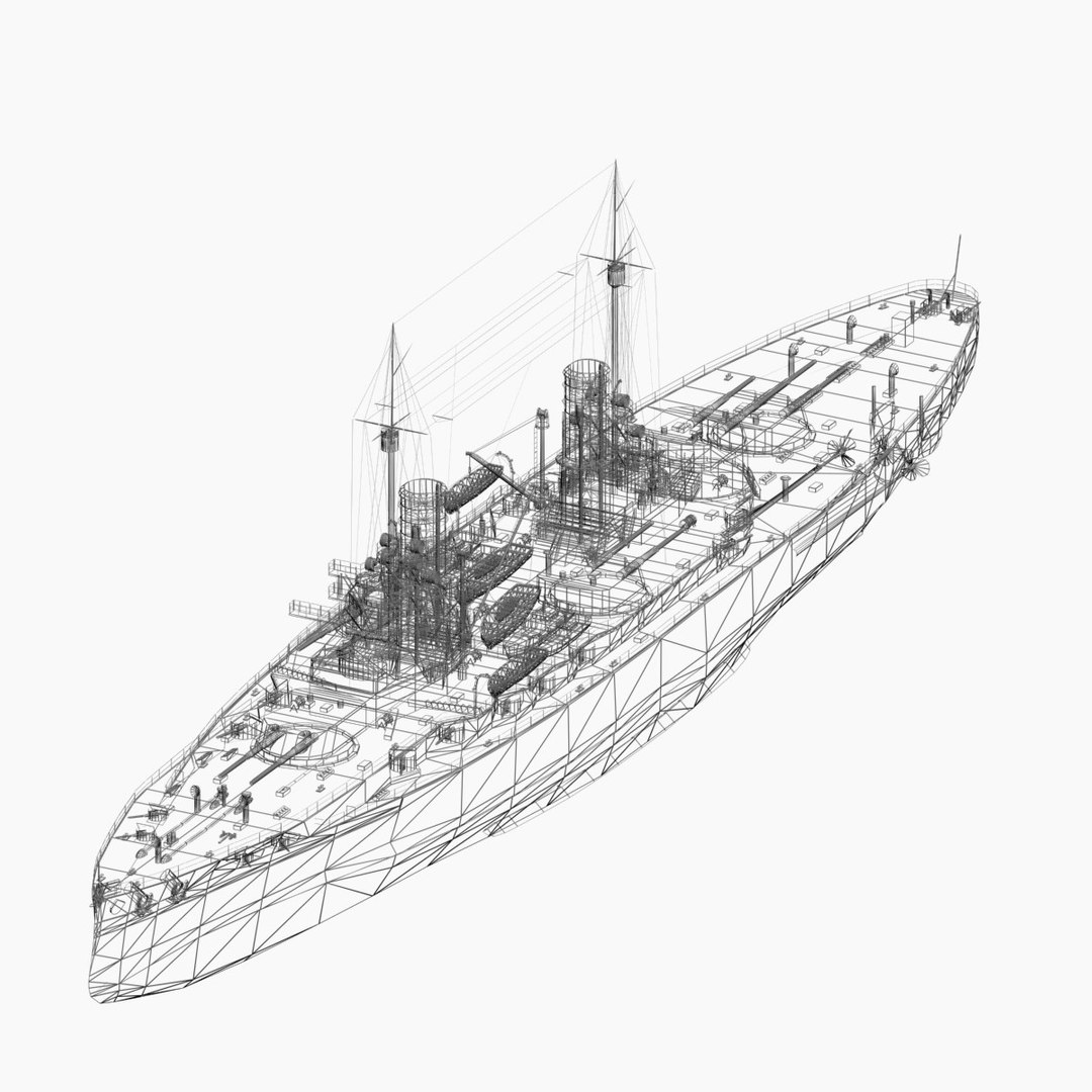 3d Dreadnought Battleship Kaiser Class Model