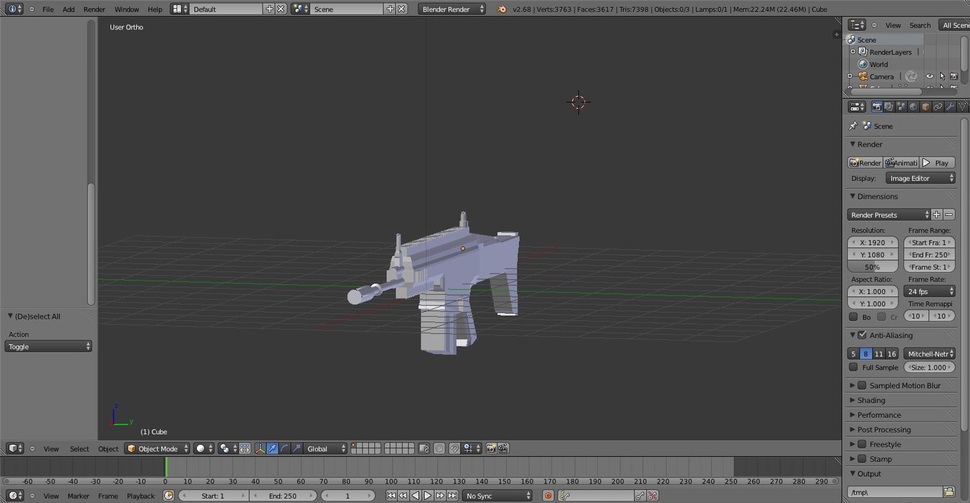 Free Blend Model Untextured Scar-h