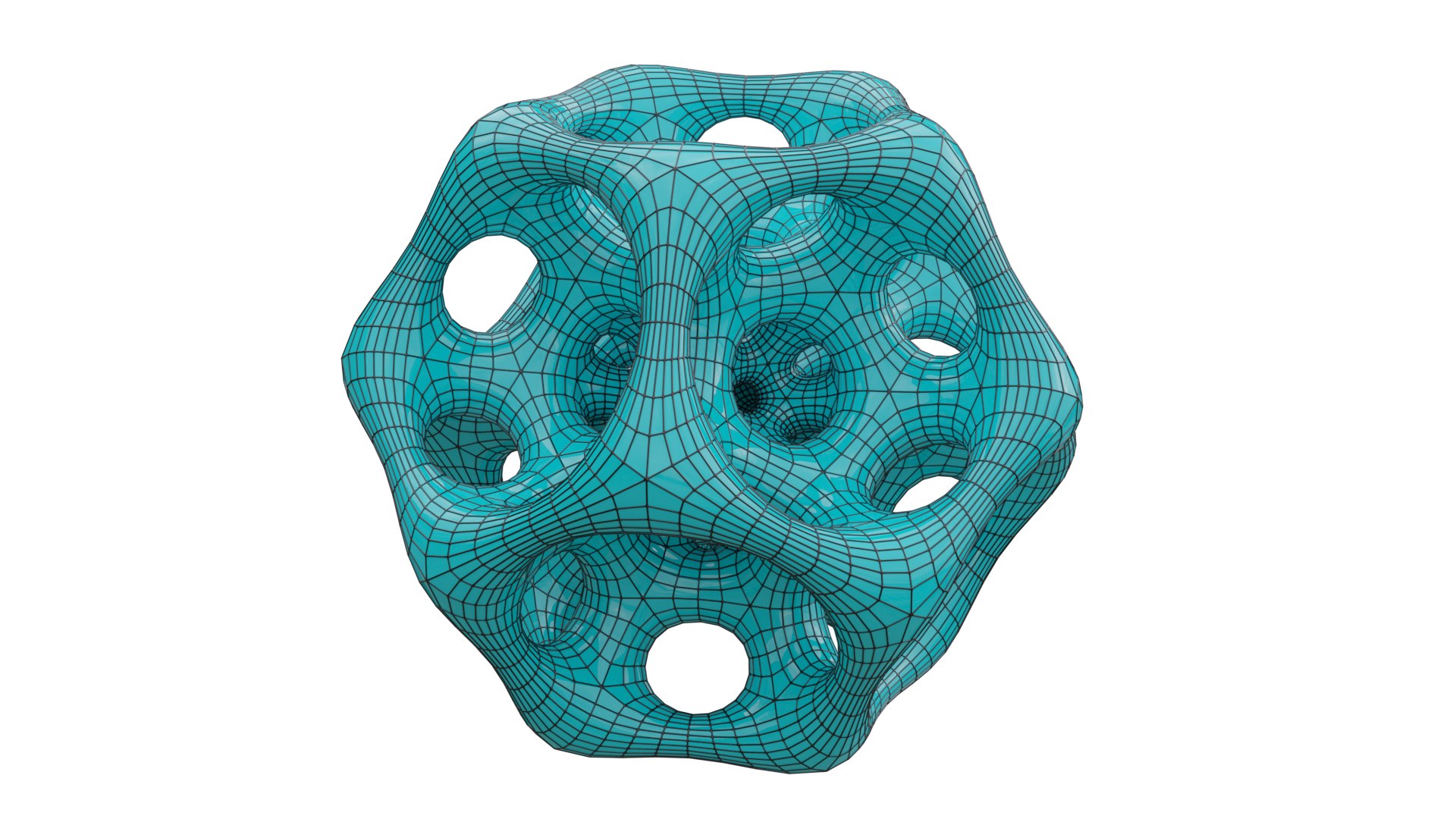 3D Hyper Loop Skeletal Ball 04 Turquoise Model - TurboSquid 2248891