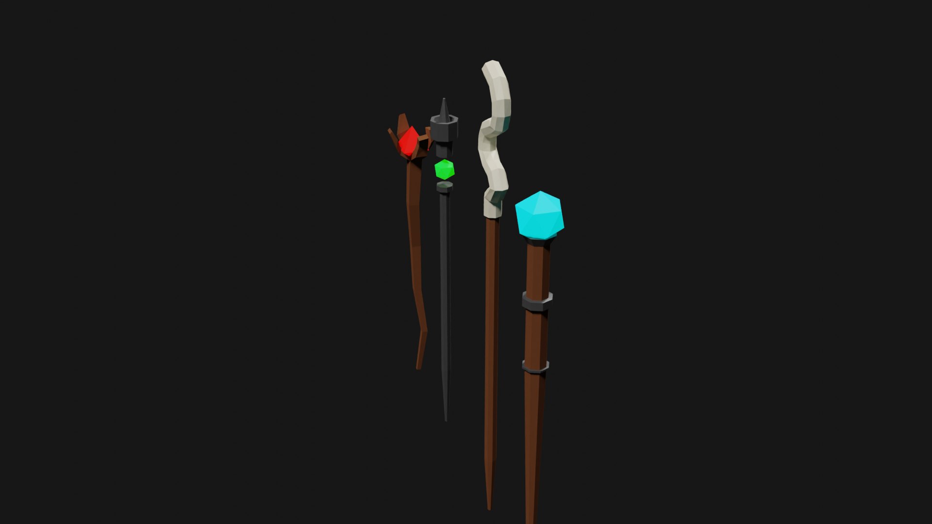 3D Lowpoly Magic Wand Set model - TurboSquid 1859343
