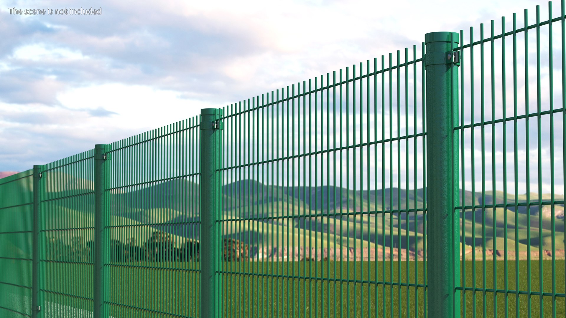 Mesh Fence Panel Green Model - TurboSquid 1954852