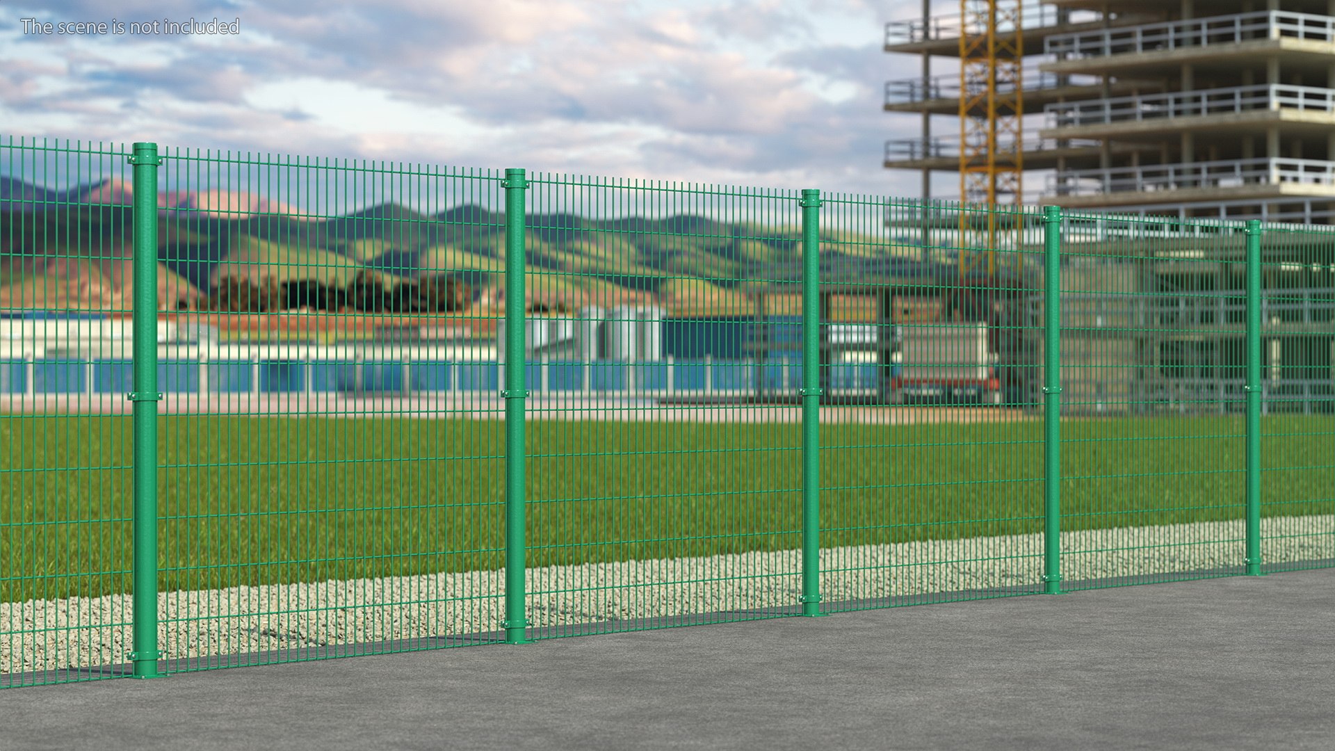 Mesh Fence Panel Green Model - TurboSquid 1954852