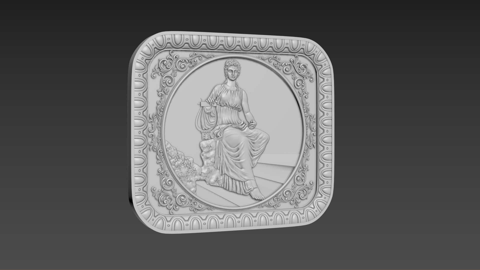 3D Bas-Relief Maiden With Harp Model - TurboSquid 2214402