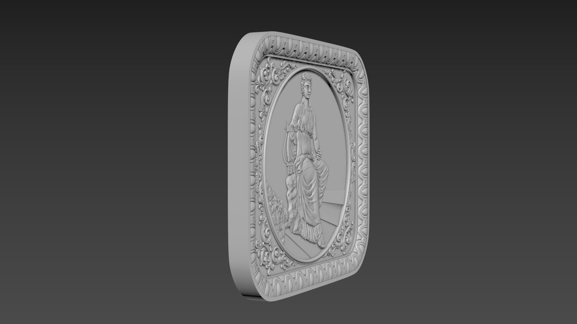 3D Bas-Relief Maiden With Harp Model - TurboSquid 2214402