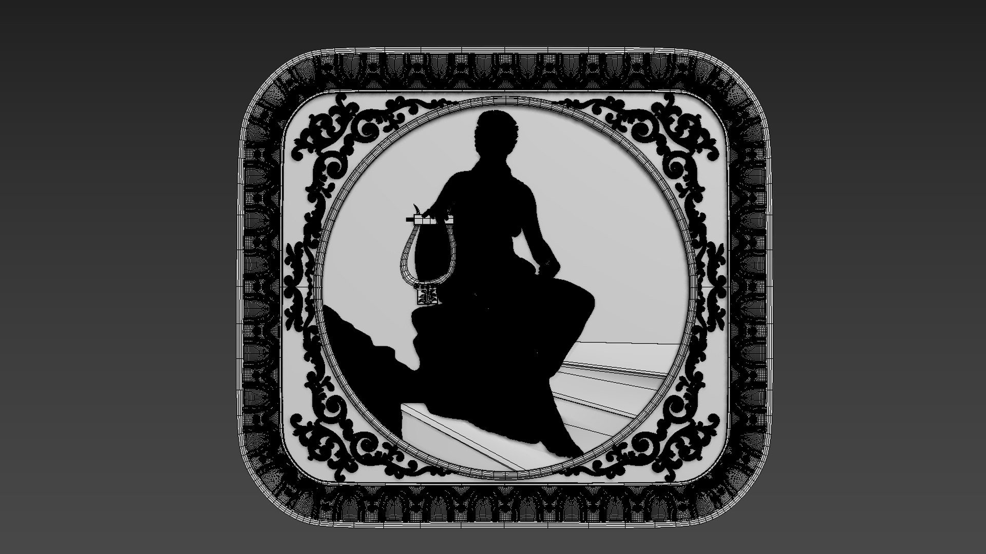 3D Bas-Relief Maiden With Harp Model - TurboSquid 2214402