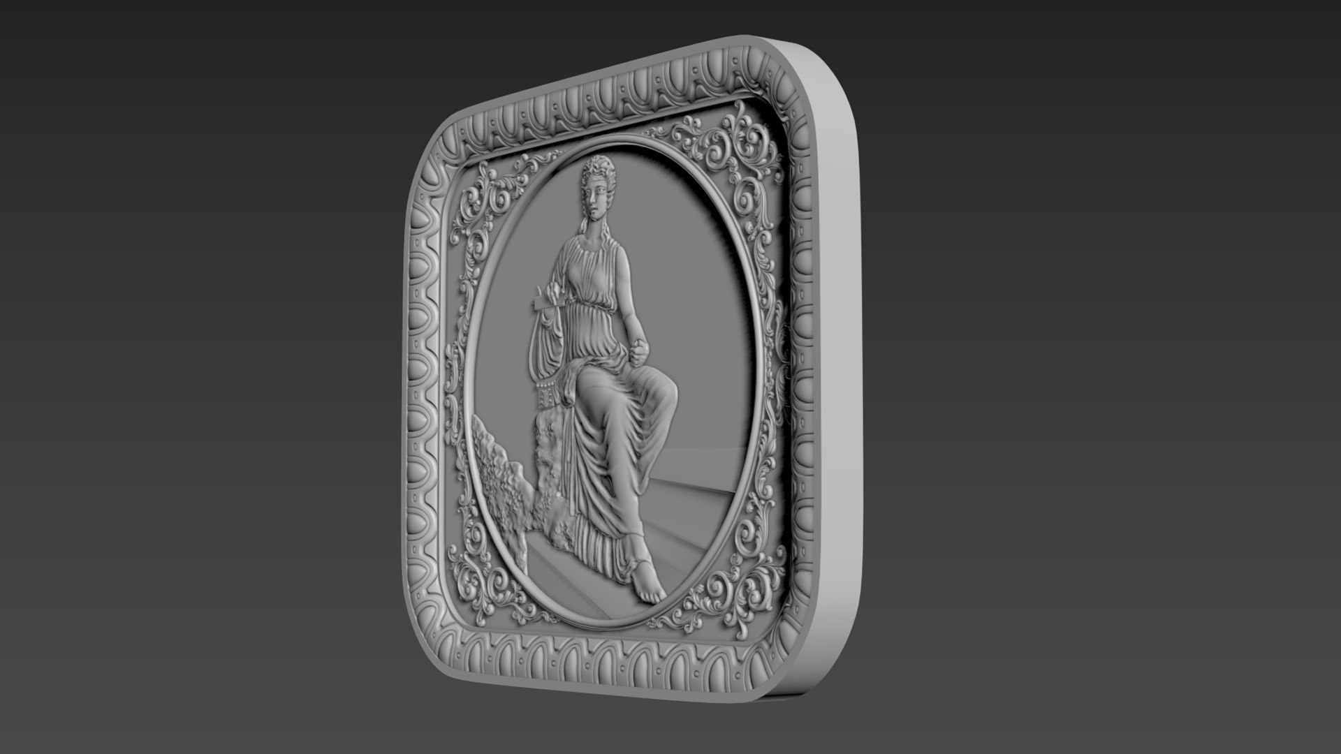 3D Bas-Relief Maiden With Harp Model - TurboSquid 2214402