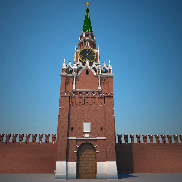 moscow kremlin spasskaya tower 3d model