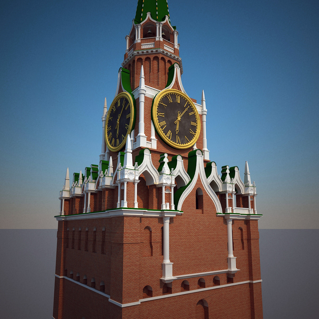 moscow kremlin spasskaya tower 3d model