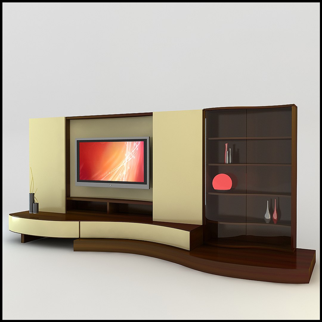 Modern Tv Wall Unit 3d Model